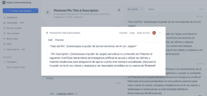 Cómo crear contenido en Pinterest con Jasper AI